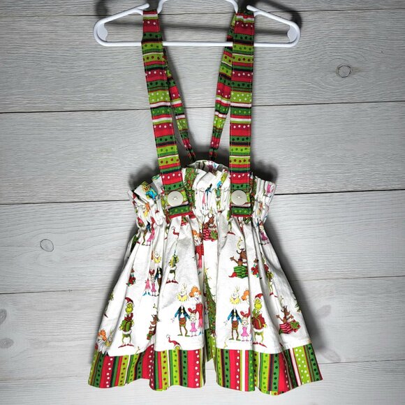 The Grinch | Dresses | Grinch Whoville Girl Overall Christmas Dress ...